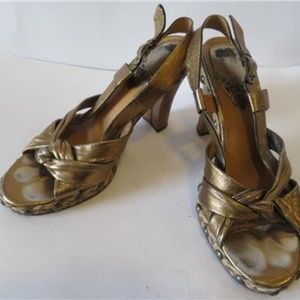 Hilary Radley | Shoes | Hilary Radley Bronze Shimmering Leather Sandal ...
